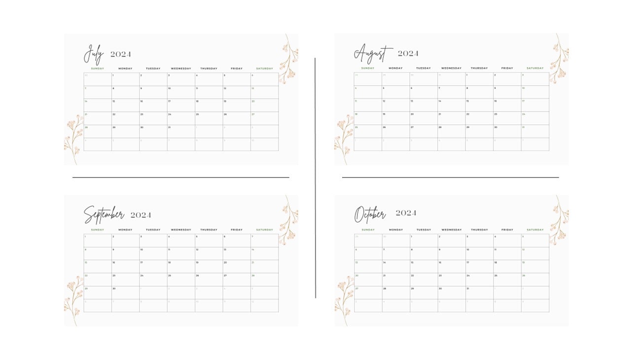 Printable Calendar 2024 - Etsy