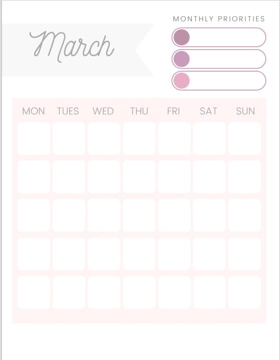 Printable Calendar - Etsy