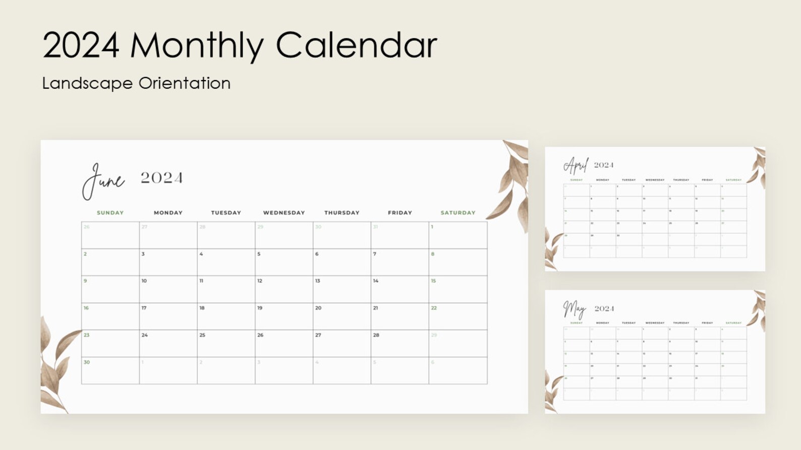 Printable Calendar 2024 - Etsy