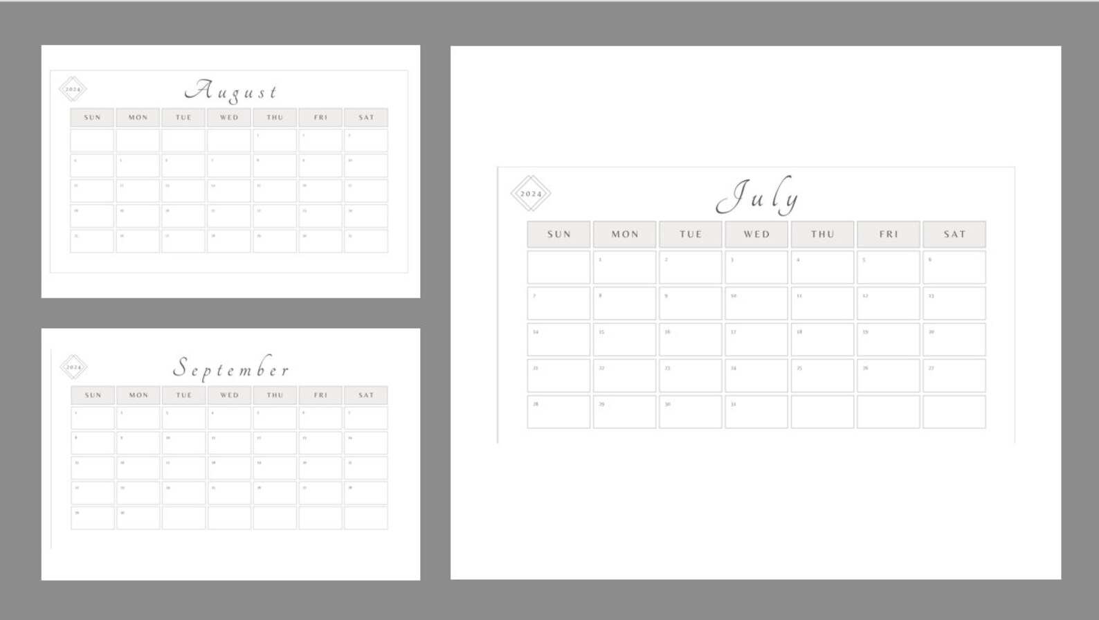 Printable Calendar 2024 - Etsy