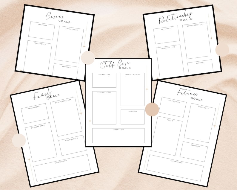 Monthly Vision Board Templates | Digital Download | Printable Pages - Etsy