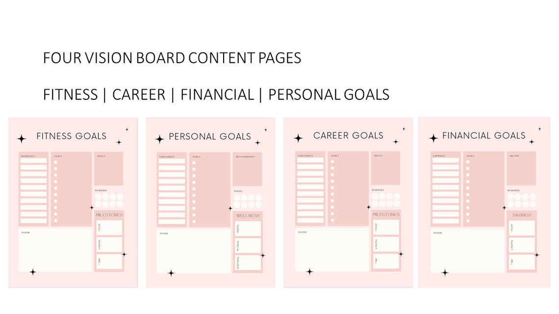 2024 Vision Board Printable Template - Etsy UK