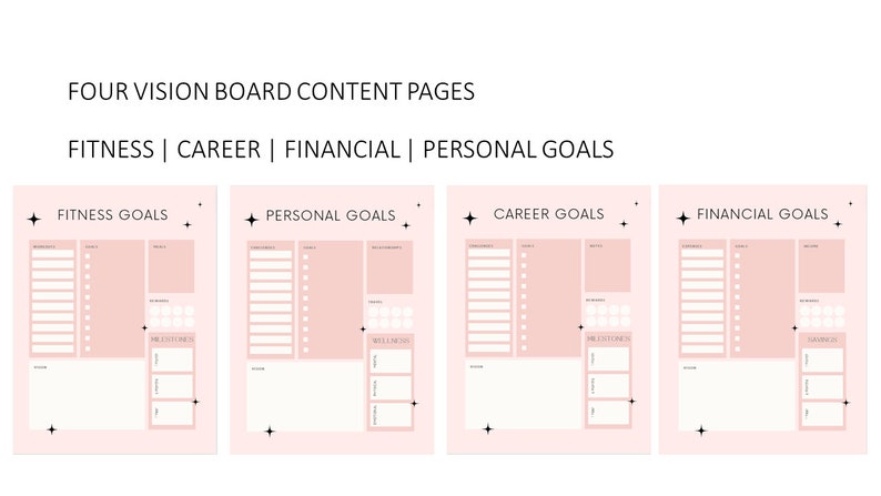 2024 Vision Board Printable Template - Etsy UK