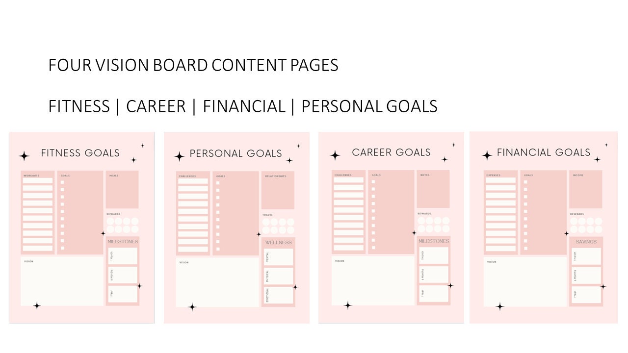 2024 Vision Board Printable Template - Etsy UK