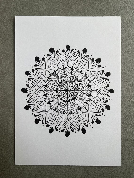 Mandala 5 A5 Fine Liner Print Handmade Original - Etsy