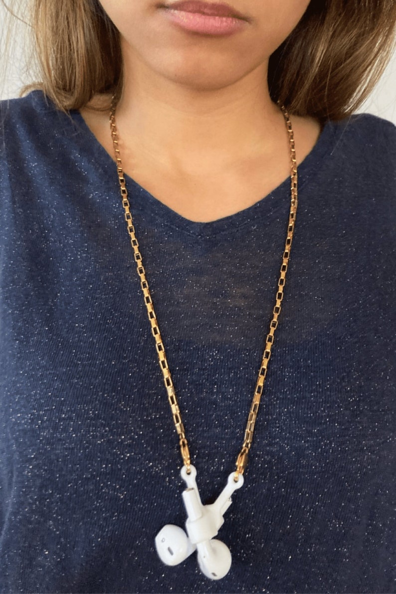 2-in-1 Chain: Airpods Chain + Glasses Chain - Stainless Steel Gold ...