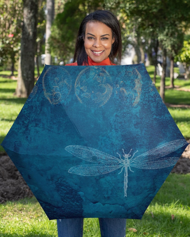 Dragonfly Umbrella, Foldable Compact Travel Umbrella, Blue Insect ...