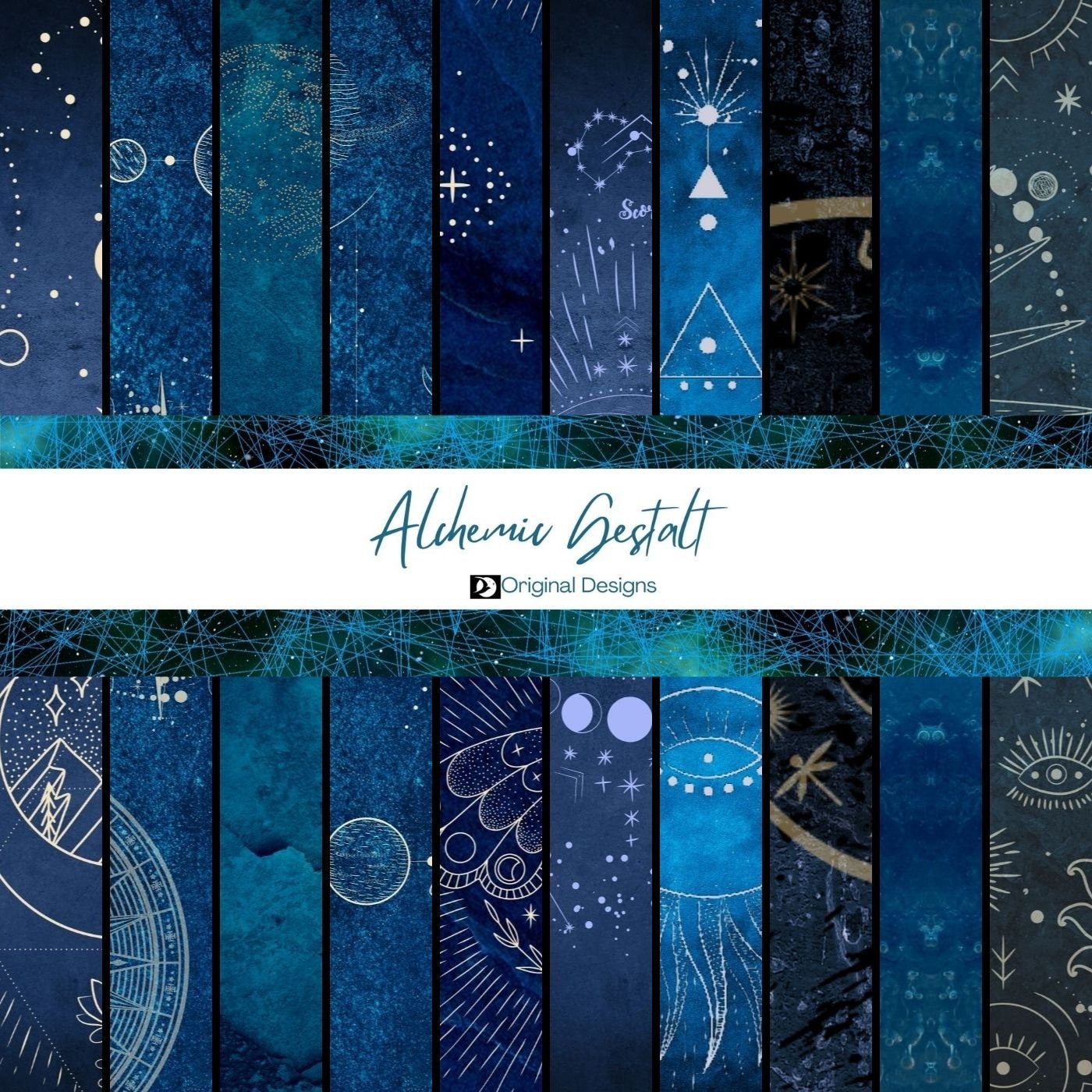Blue Alchemy Digital Download Bundle Celestial Papers Scrapbook, Art ...