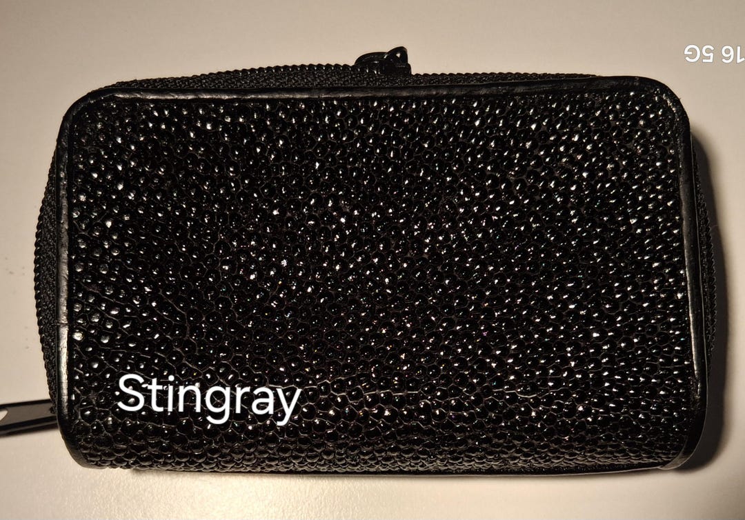 Genuine Stingray Leather Key Wallet - Black - Etsy
