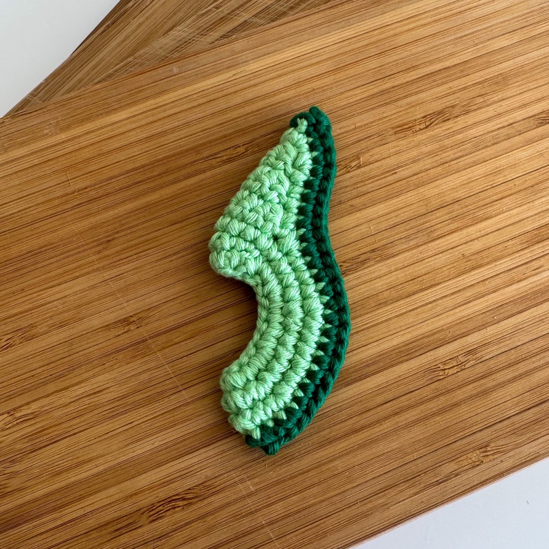 Crochet Avocado Slice for Kids Kitchen. Handmade Cotton Toy for ...