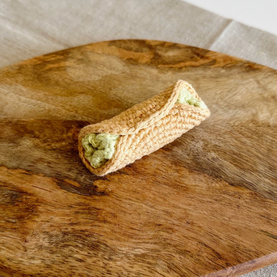 Crochet Pistachio Cannoli for Montessori Activities. Handmade Pretend ...