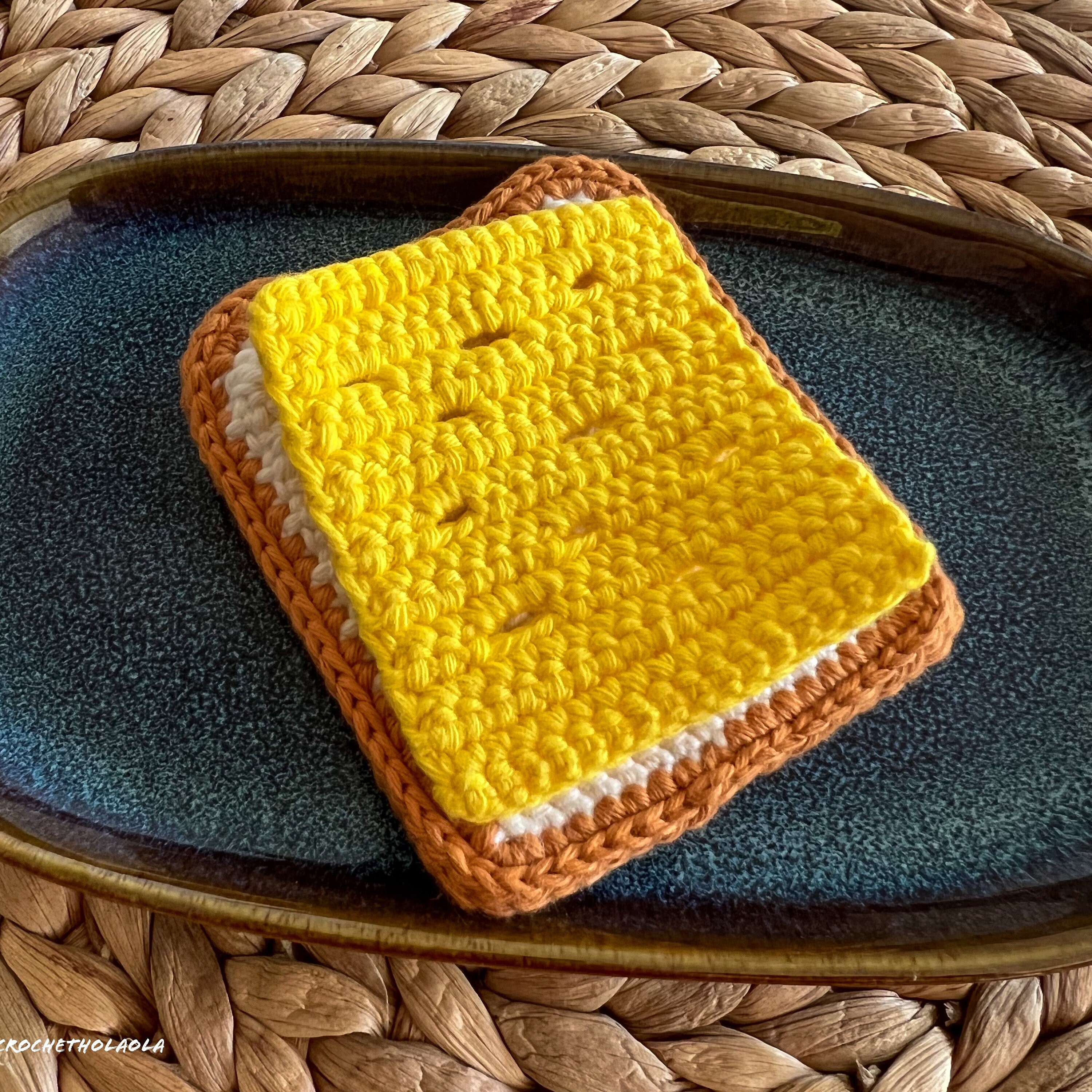 Crochet Slice of Cheese for Kids Small Kitchen. Handmade Eco Friendly ...