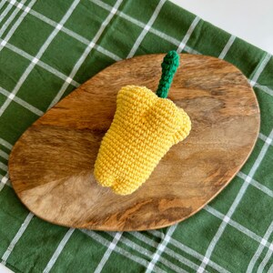 Crochet Yellow Pepper for Montessori Activities. Handmade Cotton ...