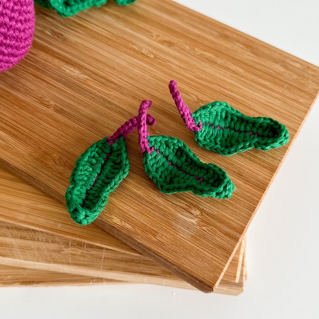 Crochet Beetroot Leaf, Kids Kitchen Handmade Accessory, Pretend Play ...