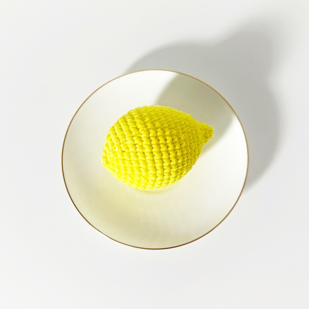 Crochet Lemon for Small Kids Kitchen. Handmade Pretend Play Toy for ...