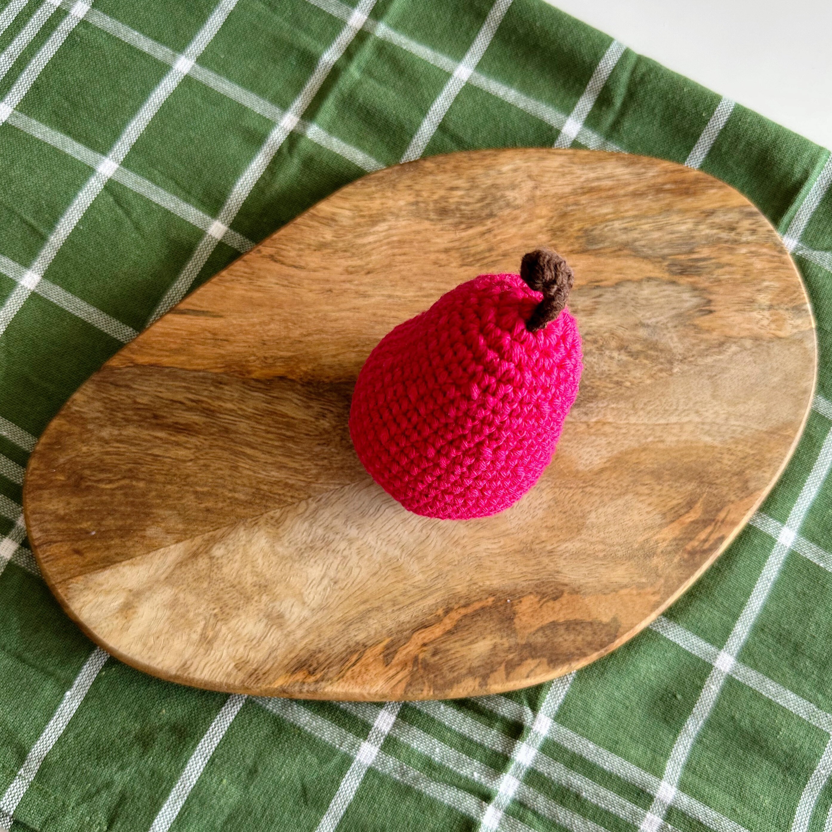 Crochet Pear for Kids Kitchen and Playroom. Handmade Pretend Play Toy ...