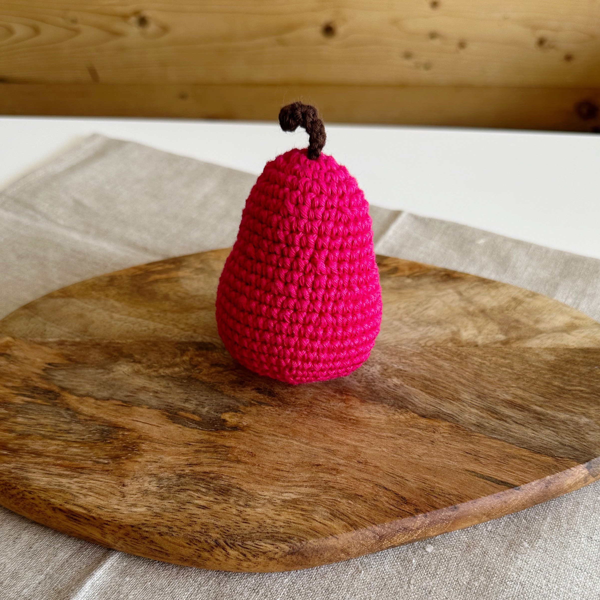 Crochet Pear for Kids Kitchen and Playroom. Handmade Pretend Play Toy ...