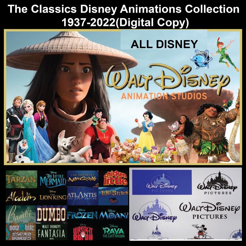 The Classics Disneyland Animations and Cartoons 1937-2022 digital Copy ...