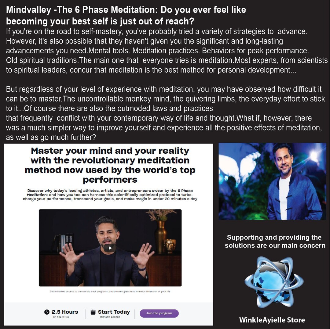 Mindvalley -the 6 Phase Meditation by Vishen Lakhiani - Etsy