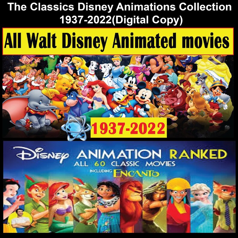 The Classics Disneyland Animations and Cartoons 1937-2022 (digital Copy ...