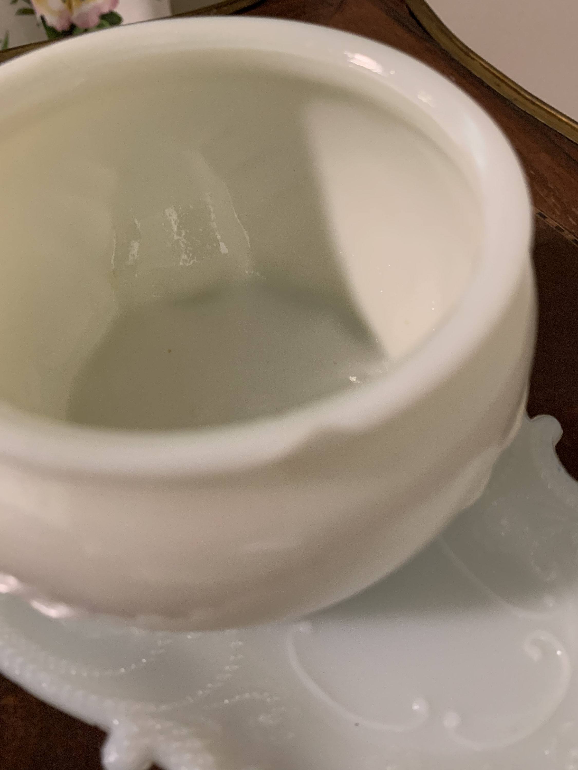 Vintage White Powder Jar and Tray - Etsy