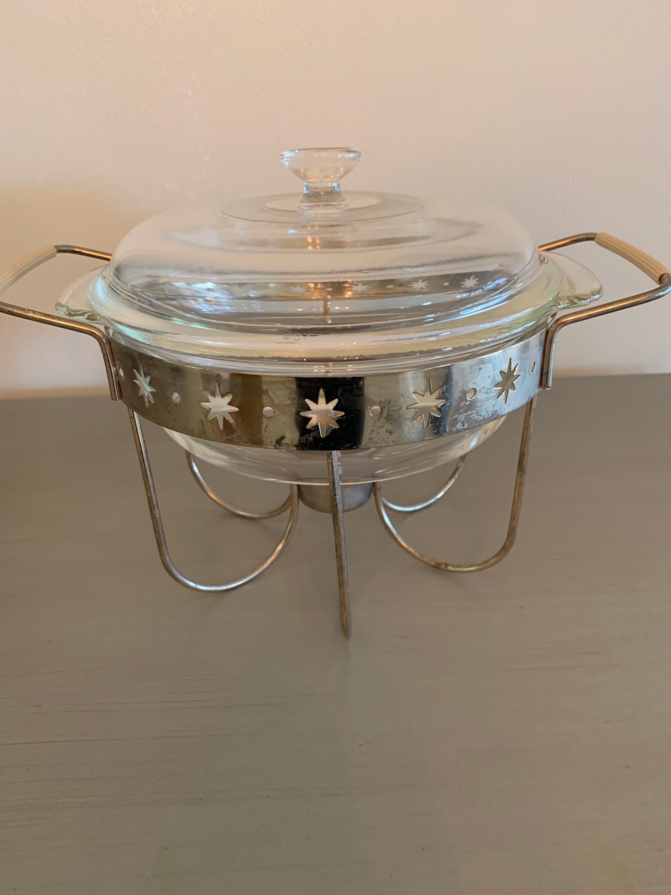 MCM Fire King Atomic Starburst Divided Warming Dish - Etsy