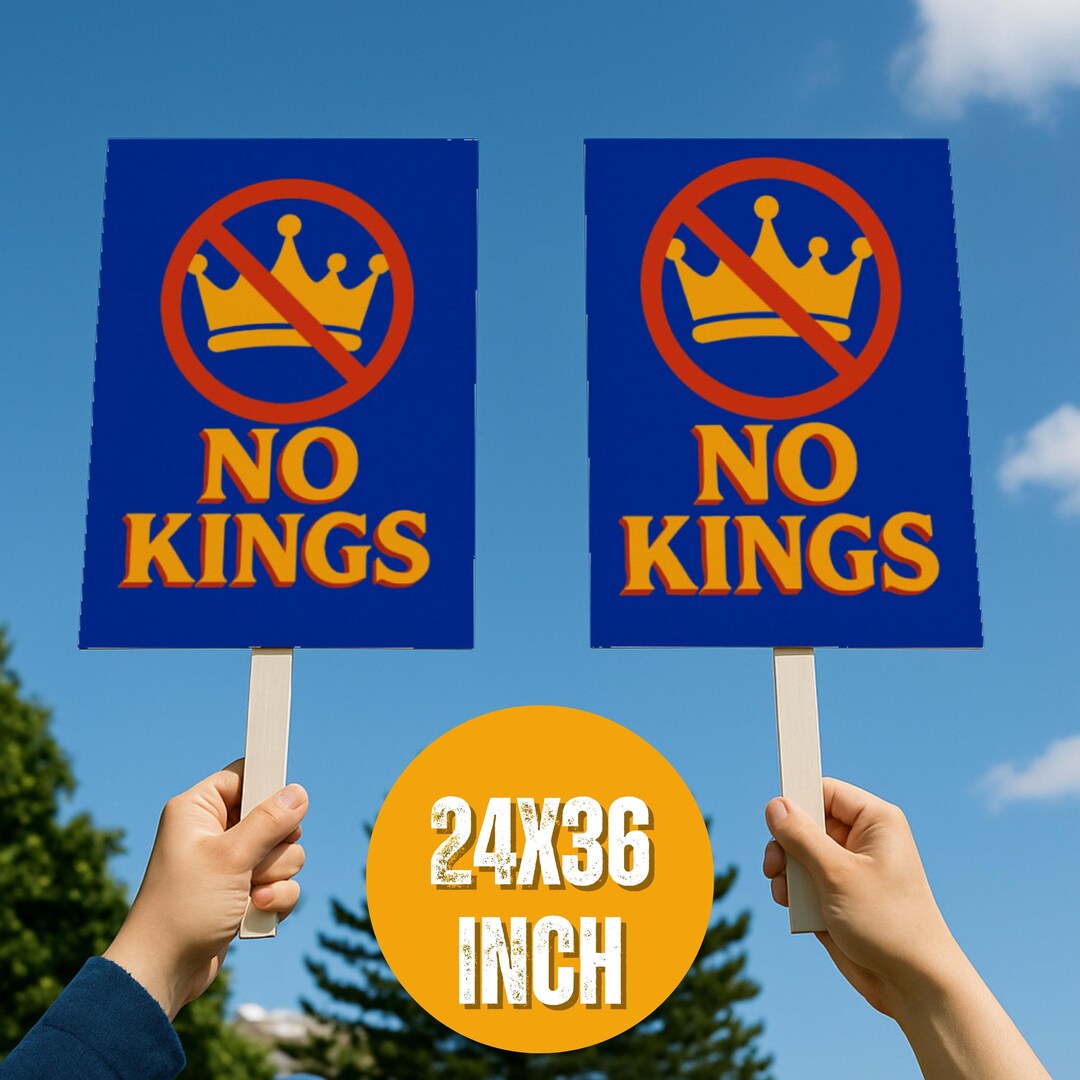 NO Kings Protest Sign: Anti-fascism Rally Art Xl Protest Sign Anti ...