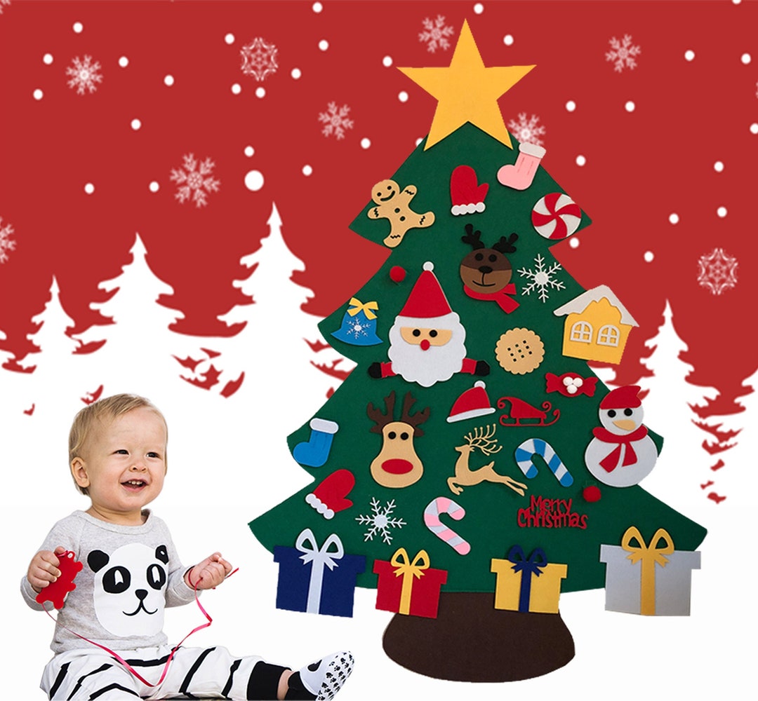 Felt Advent Christmas Tree for Toddlers, Interactive Holiday Calendar ...