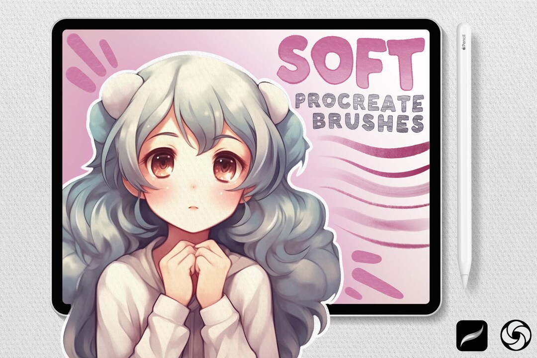 Procreate Sketch Soft Brushes for Soft Anime Style Drawing, Soft ...