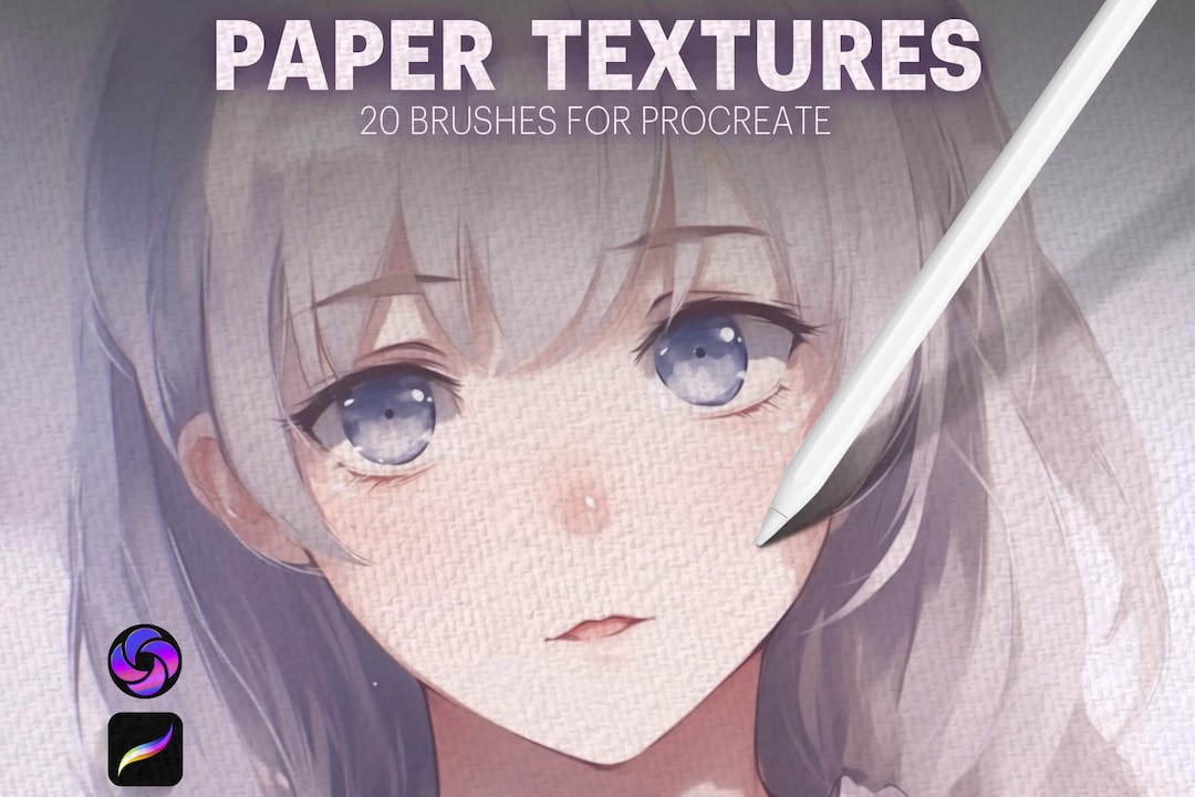 20 Seamless Paper Texture Brushes for Procreate, Paper Stamps for ...