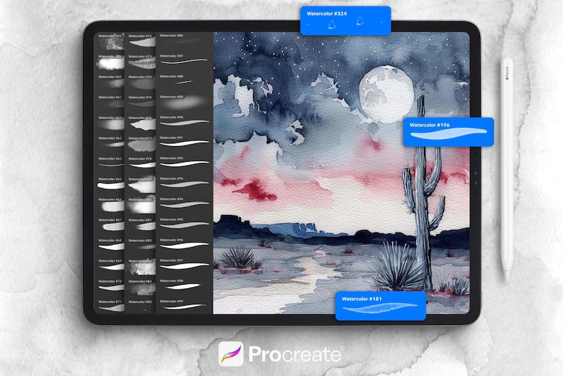 600+ Watercolor Procreate Brushes Mega Bundle | Realistic Painting ...