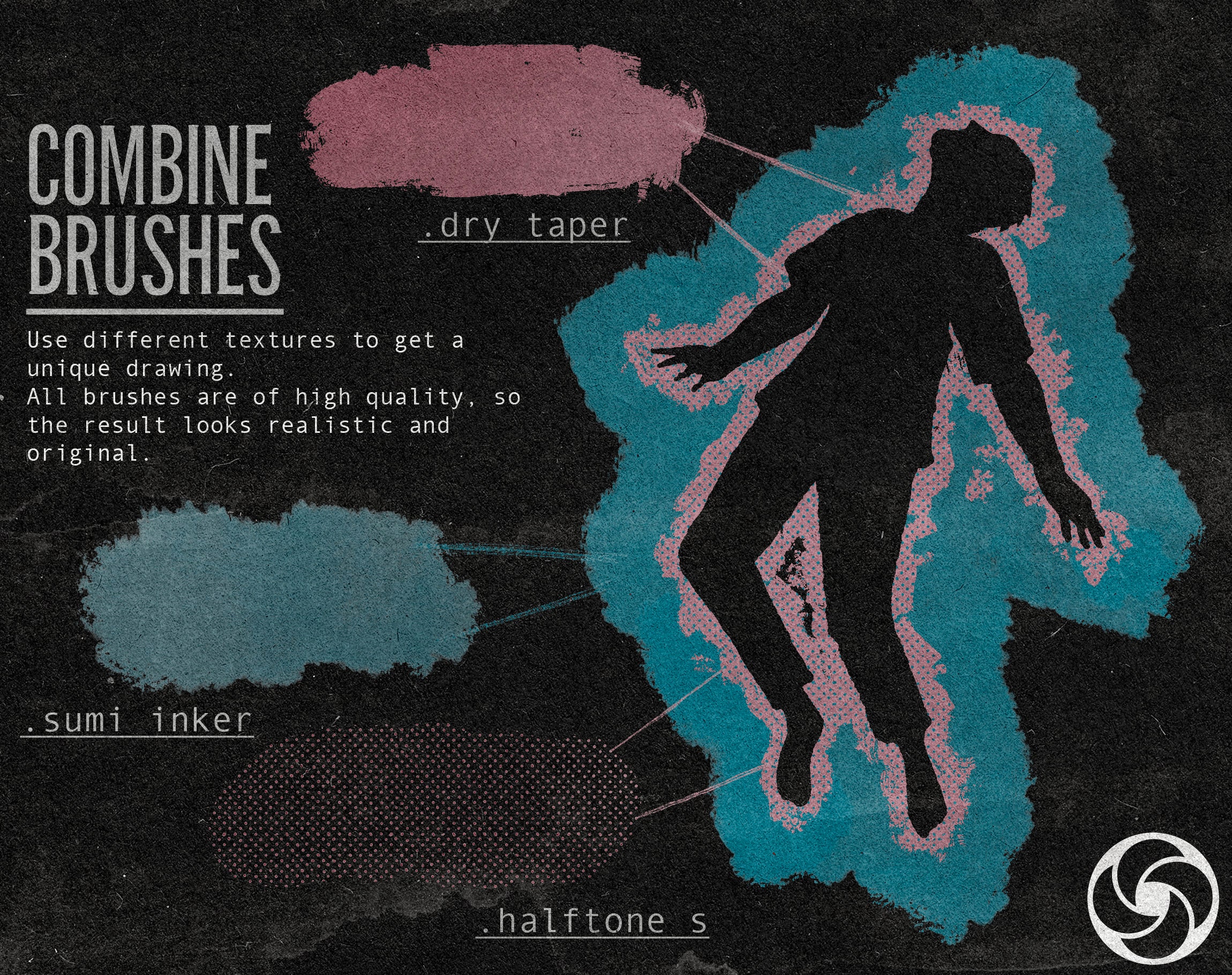 Vintage Inker Brushes for Procreate: Grunge, Halftone, Comic (brushset ...