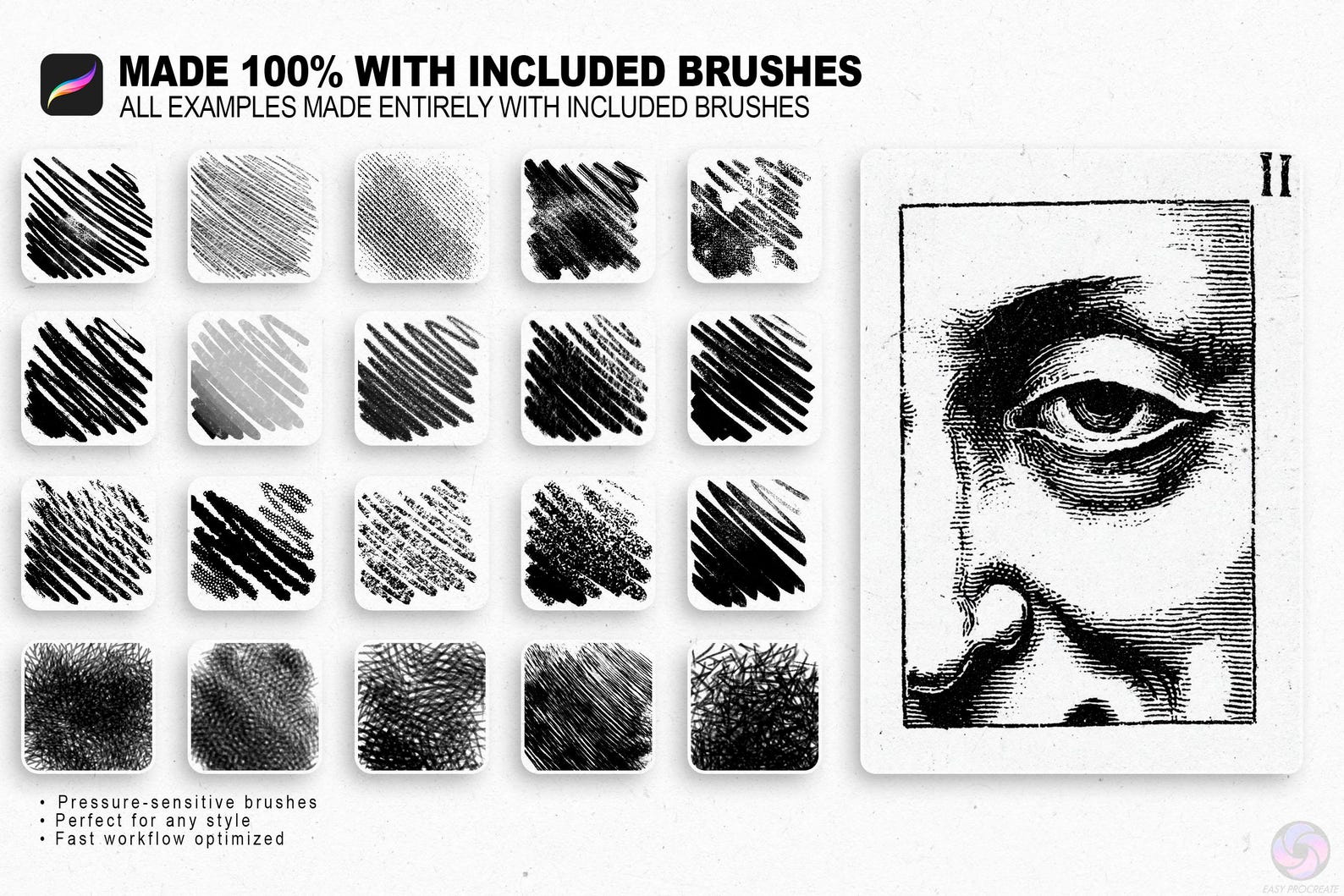 200+ Vintage Engraving Linework Procreate Brushes MEGA BUNDLE | Etching ...