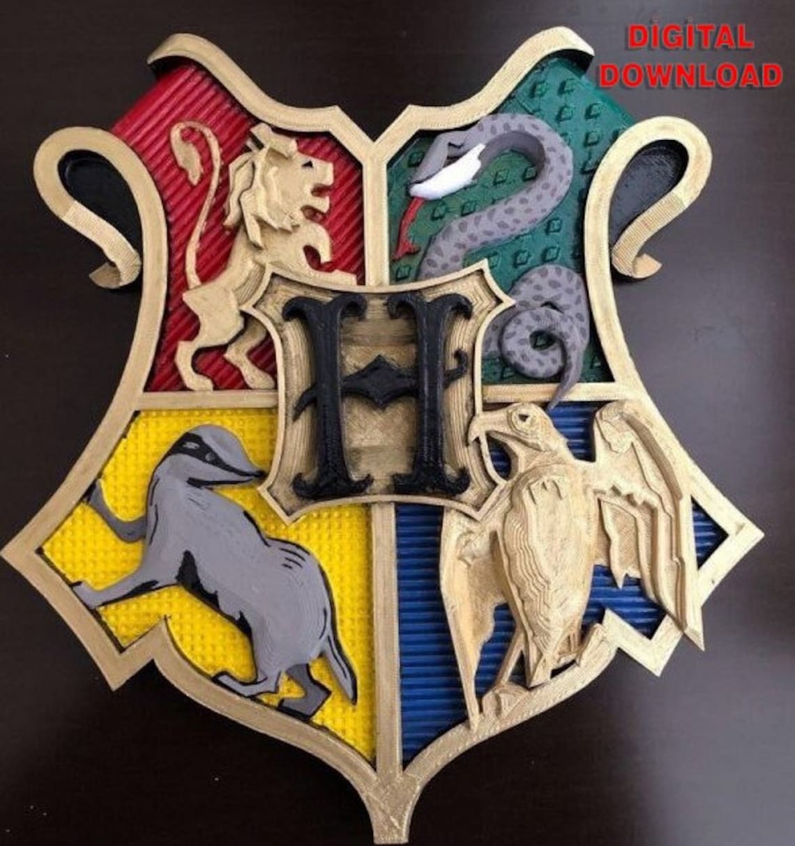 Hogwarts Crest 3D Printing STL File Digital Instant Download - Etsy