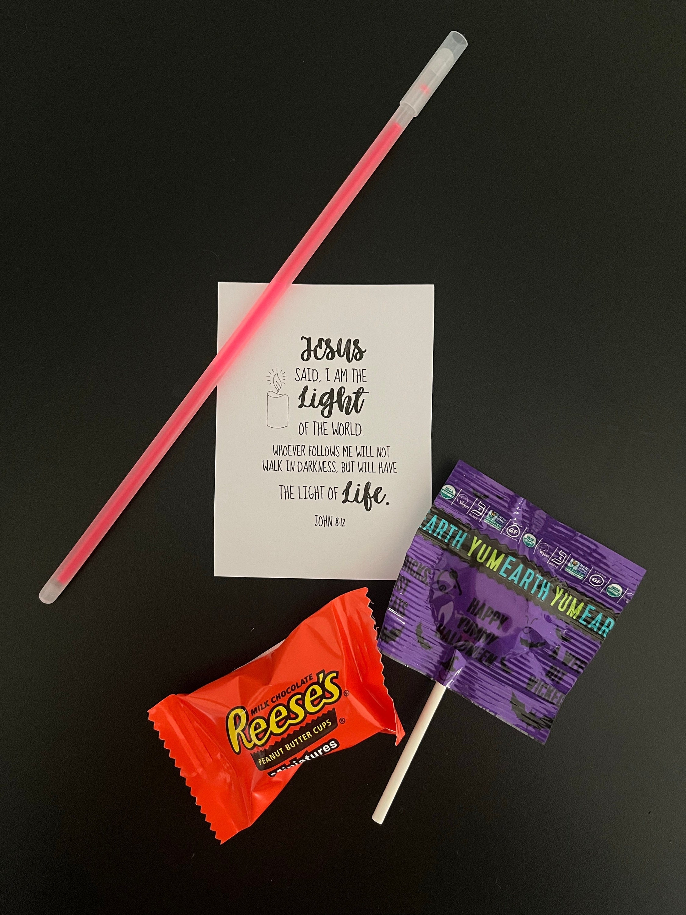 Christian Halloween Cards to Pass Out, Treats, Bible Verse Jesus is the ...