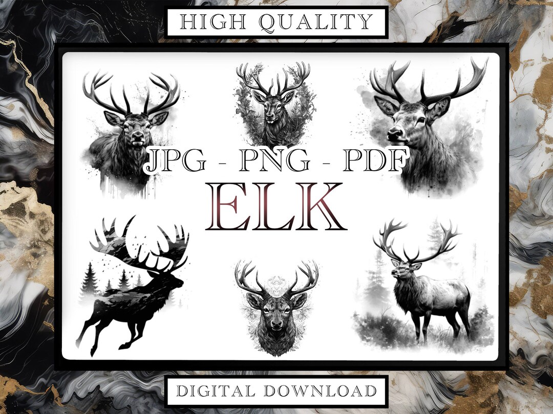Elk Designs in JPG PNG and PDF / Instant Download 35 - Etsy Australia