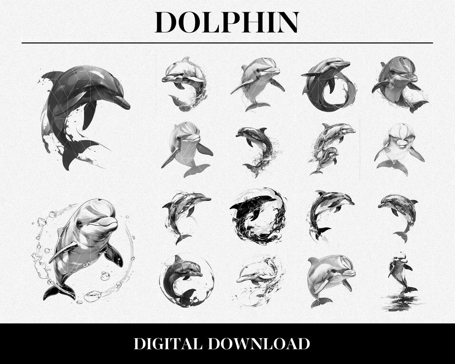 Dolphin Procreate Brush Set | 50 Digital Tattoo & Art Brushes - Etsy
