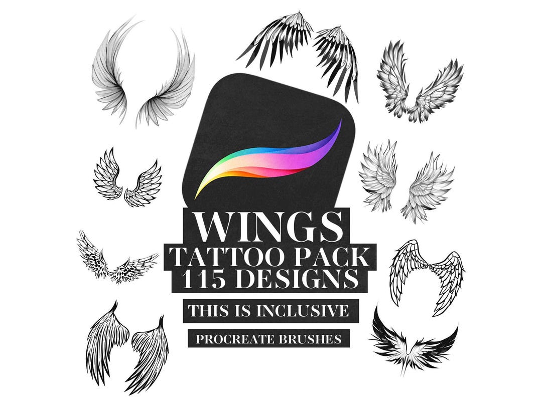 Procreate Wings Stamp Bundle | INSTANT DOWNLOAD | Bundle of 115 ...