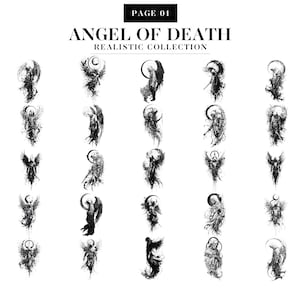 50 Angel of Death Designs | INSTANT DOWNLOAD | Realistic Stamps ...