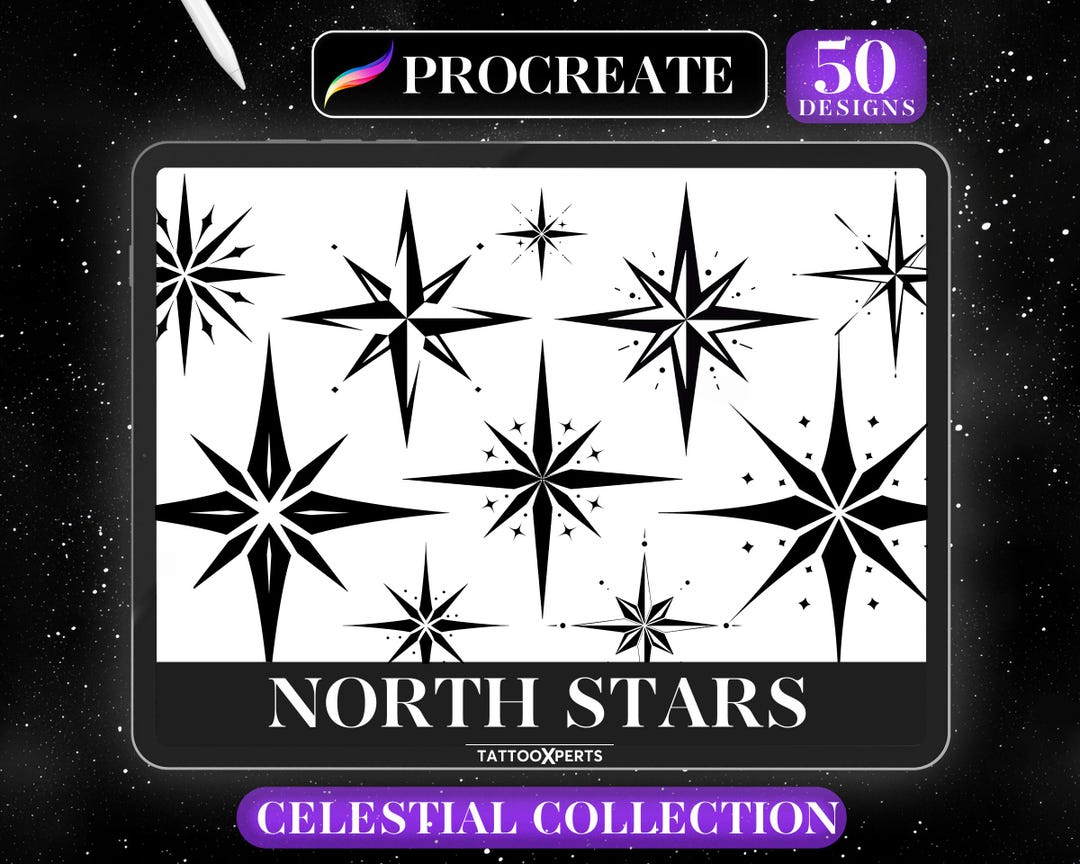 50 Stars Designs | INSTANT DOWNLOAD | Minimalistic Stamps | Procreate ...