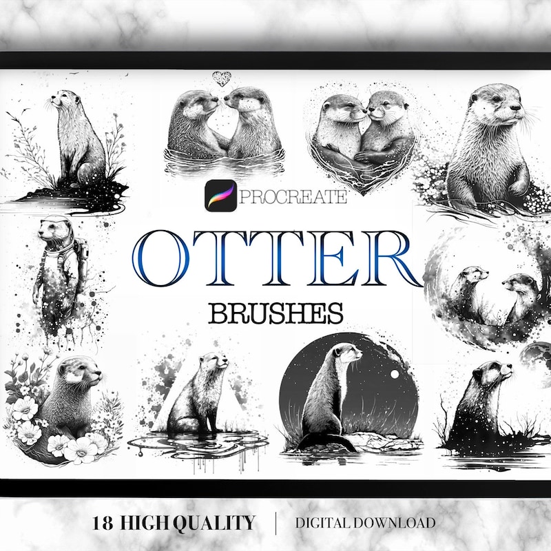 Otter Illustration - Etsy