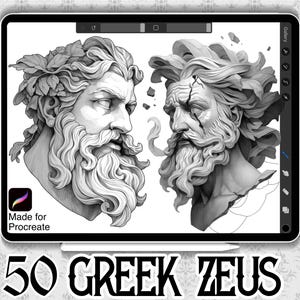 50 Greek Zeus Designs | INSTANT DOWNLOAD | Greek Mythology Stamps ...