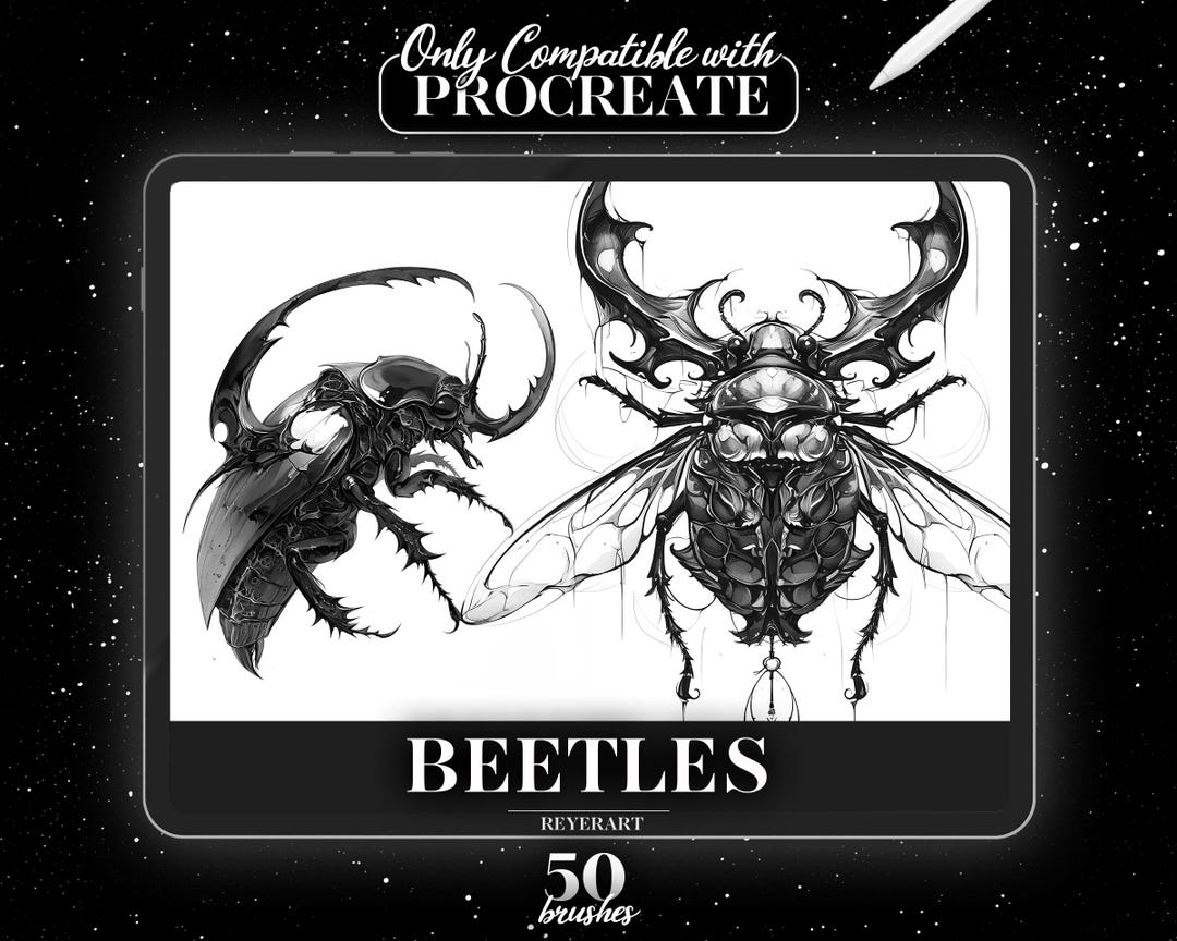 Beetle Procreate Brush Set | 50 Insect Illustration Brushes (digital ...