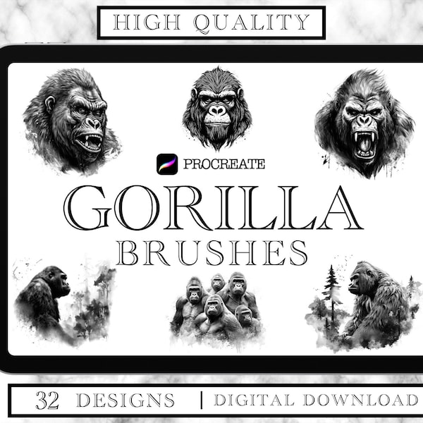 Gorilla Tattoo Flash - Etsy