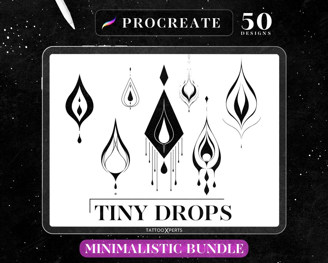 50 Drops Designs | INSTANT DOWNLOAD | Minimalistic Stamps | Procreate ...