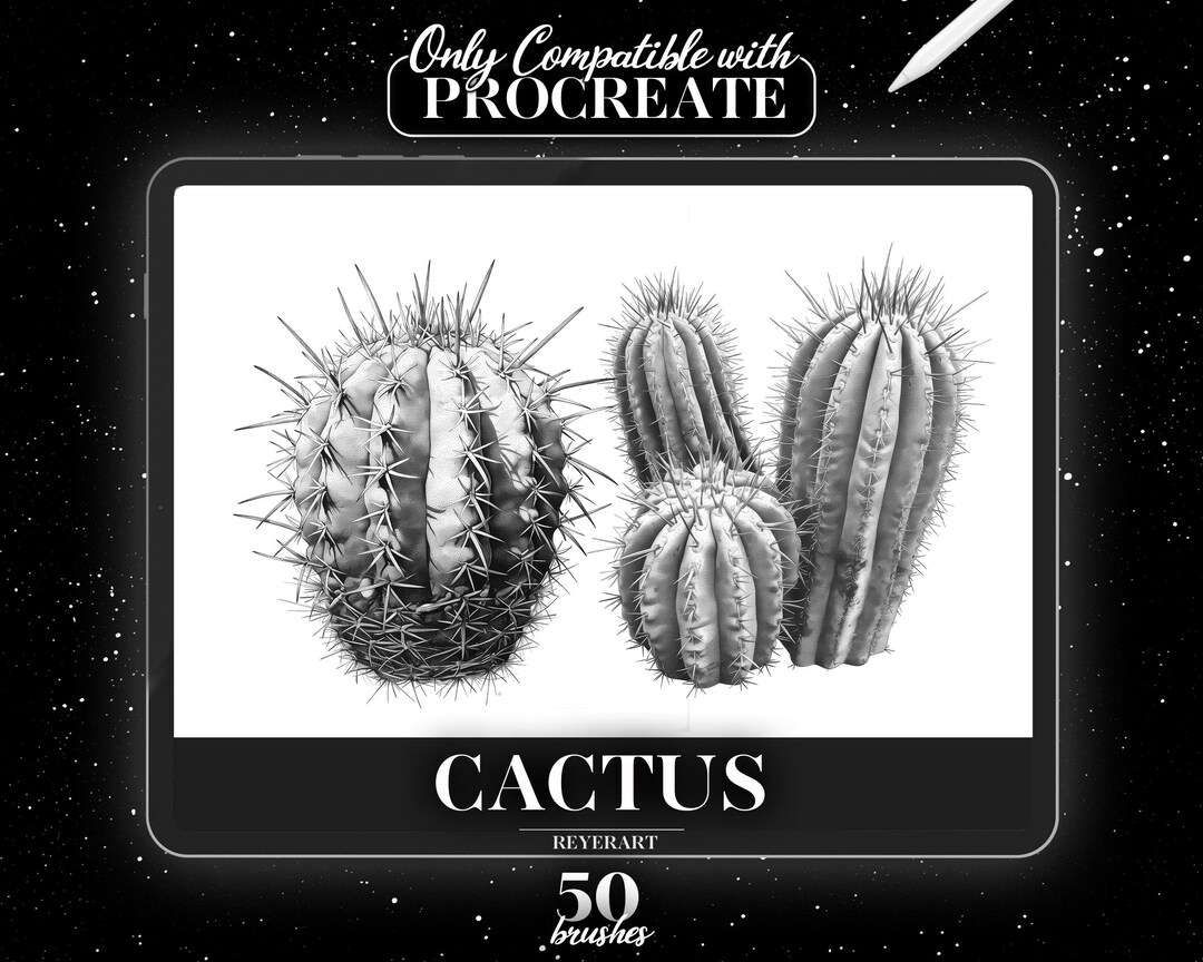 Cactus Procreate Brush Set | 50 Digital Illustration Brushes - Etsy