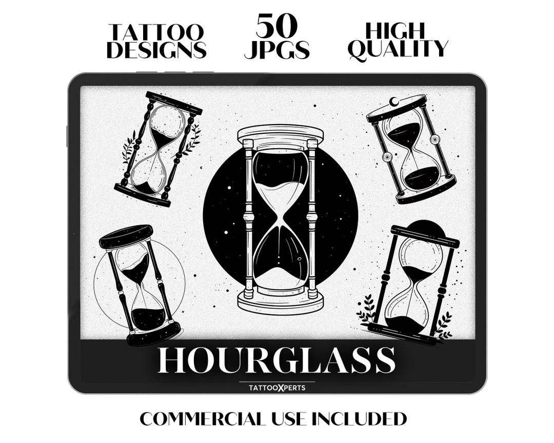 50 Hourglass Designs | INSTANT DOWNLOAD | Tattoo Templates Reference ...