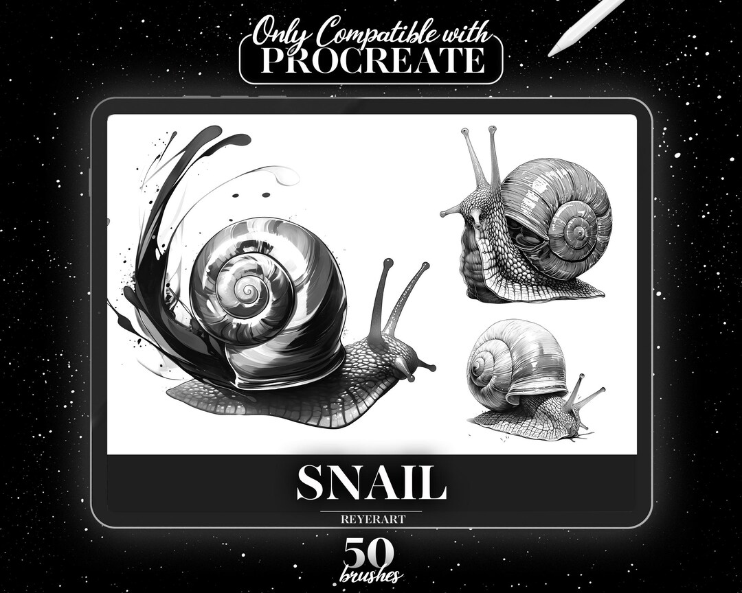 Snail Procreate Brush Set | 50 High-quality Digital Brushes | Realistic ...