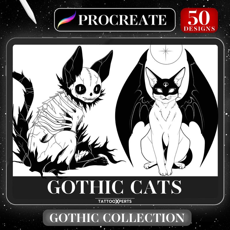 Horror Cats Drawing - Etsy UK