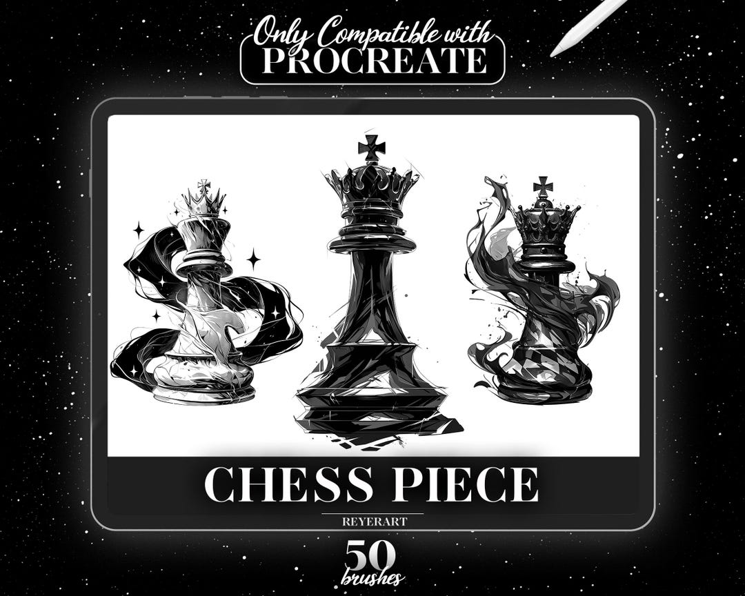 50 Chess Piece Designs | INSTANT DOWNLOAD | Men Stamps | Procreate ...